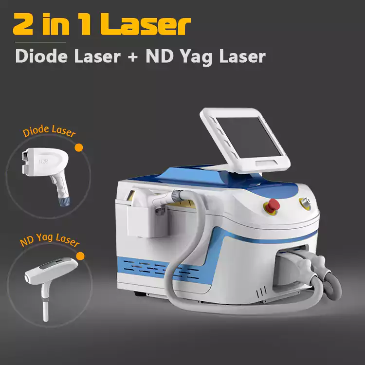 Diode Laser ND Yag Depilation Tattoo Removal Machine
